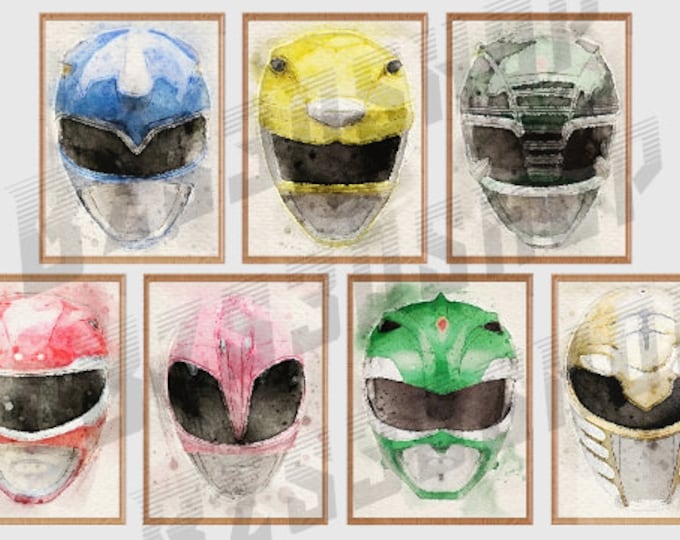Power Rangers Inspired A4 Splash Print - Etsy
