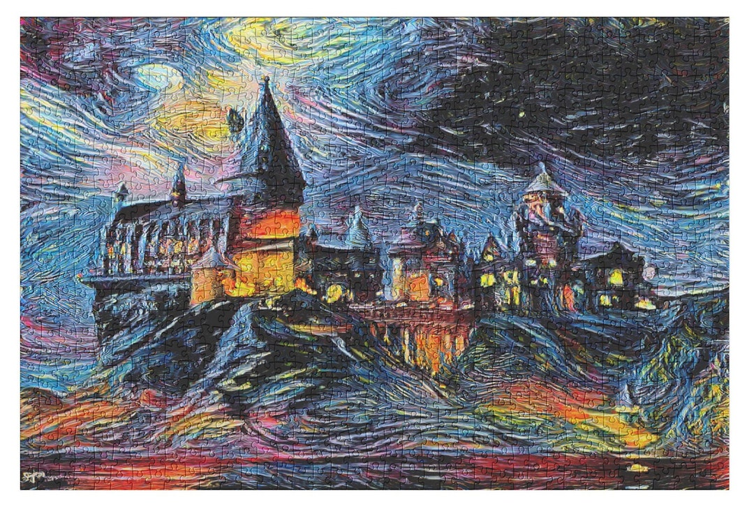 Van Gogh Hogwarts Castle Puzzle | 1014 Pc Jigsaw Puzzle - Etsy