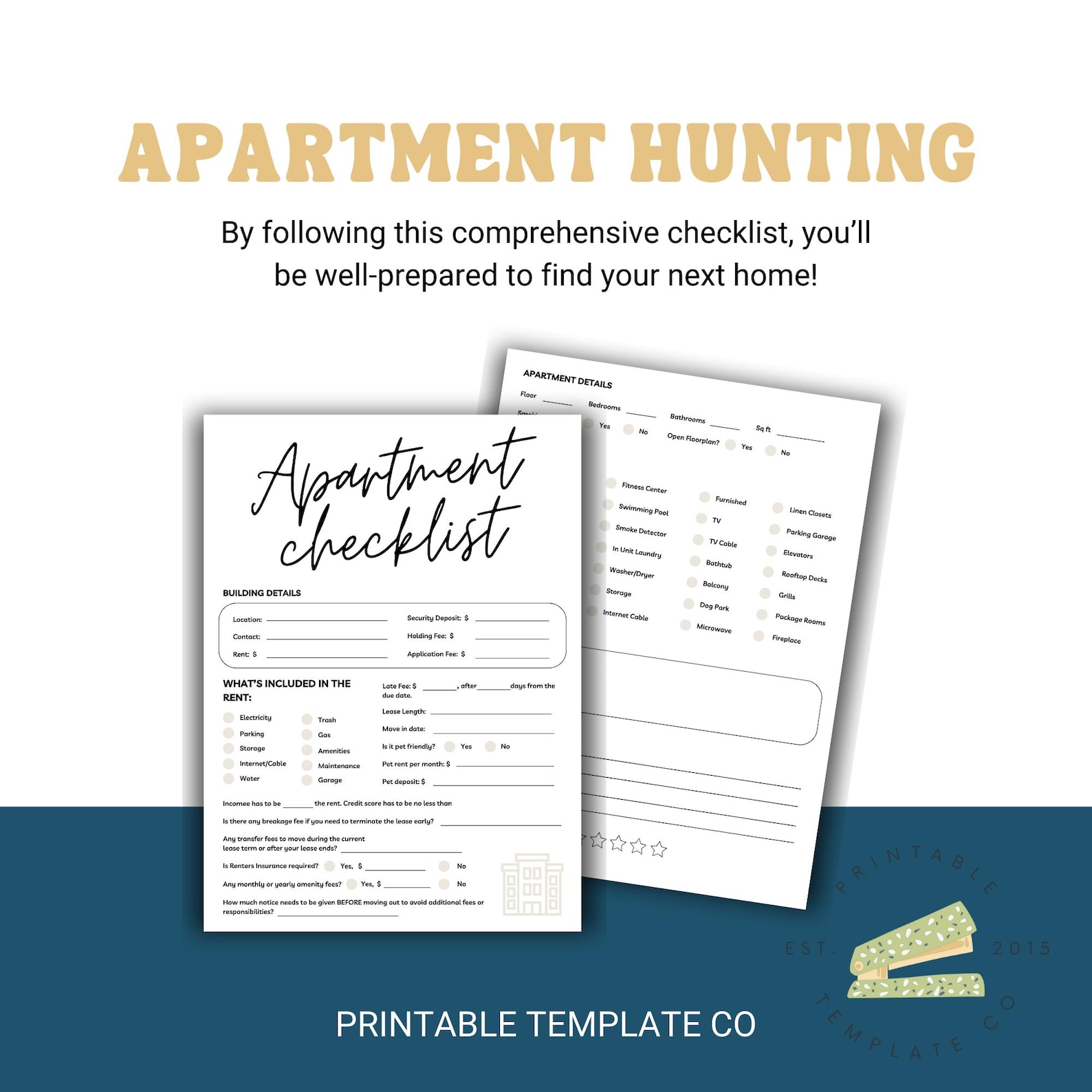 Printable Apartment Hunting Checklist - Dream Apartment Finder ...