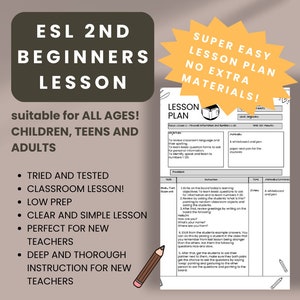 Easy ESL Beginners Lesson: Second Classroom Lesson | ESL Classroom ...