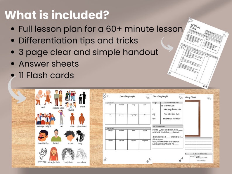 ESL Beginners Lesson: Describing People, Low Prep (PDF) - Etsy
