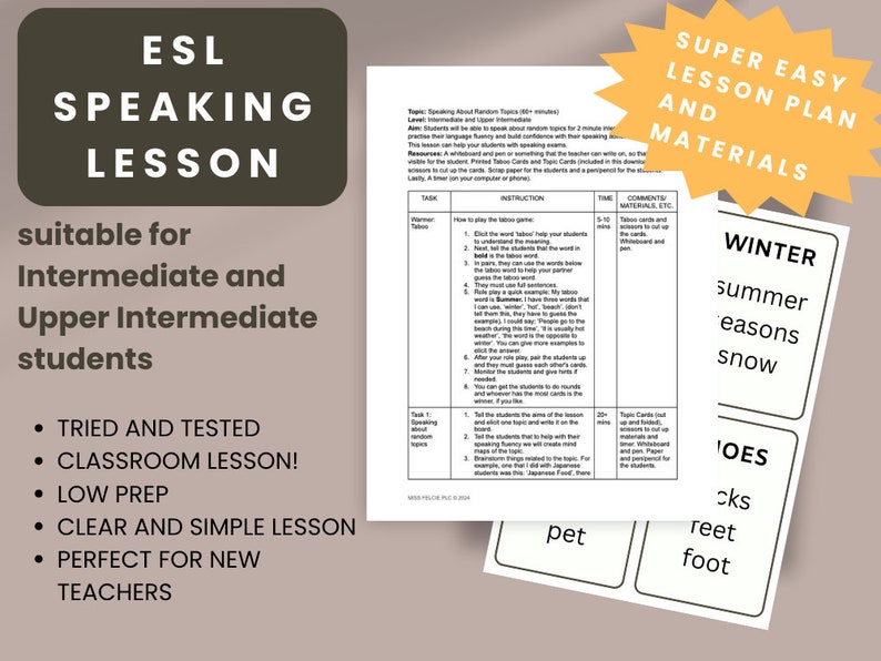 Easy ESL Speaking Lesson Intermediate Easy ESL Classroom Lesson New ESL ...