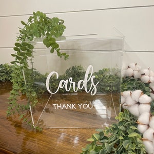 Acrylic Card Box With Lid - Etsy