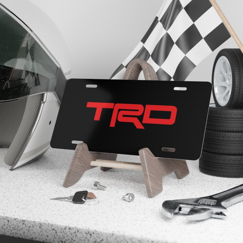 Toyota TRD Aluminum Vanity License Plate Red / Black - Etsy