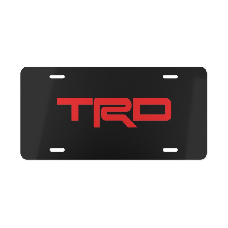 Toyota TRD Aluminum Vanity License Plate Red / Black - Etsy