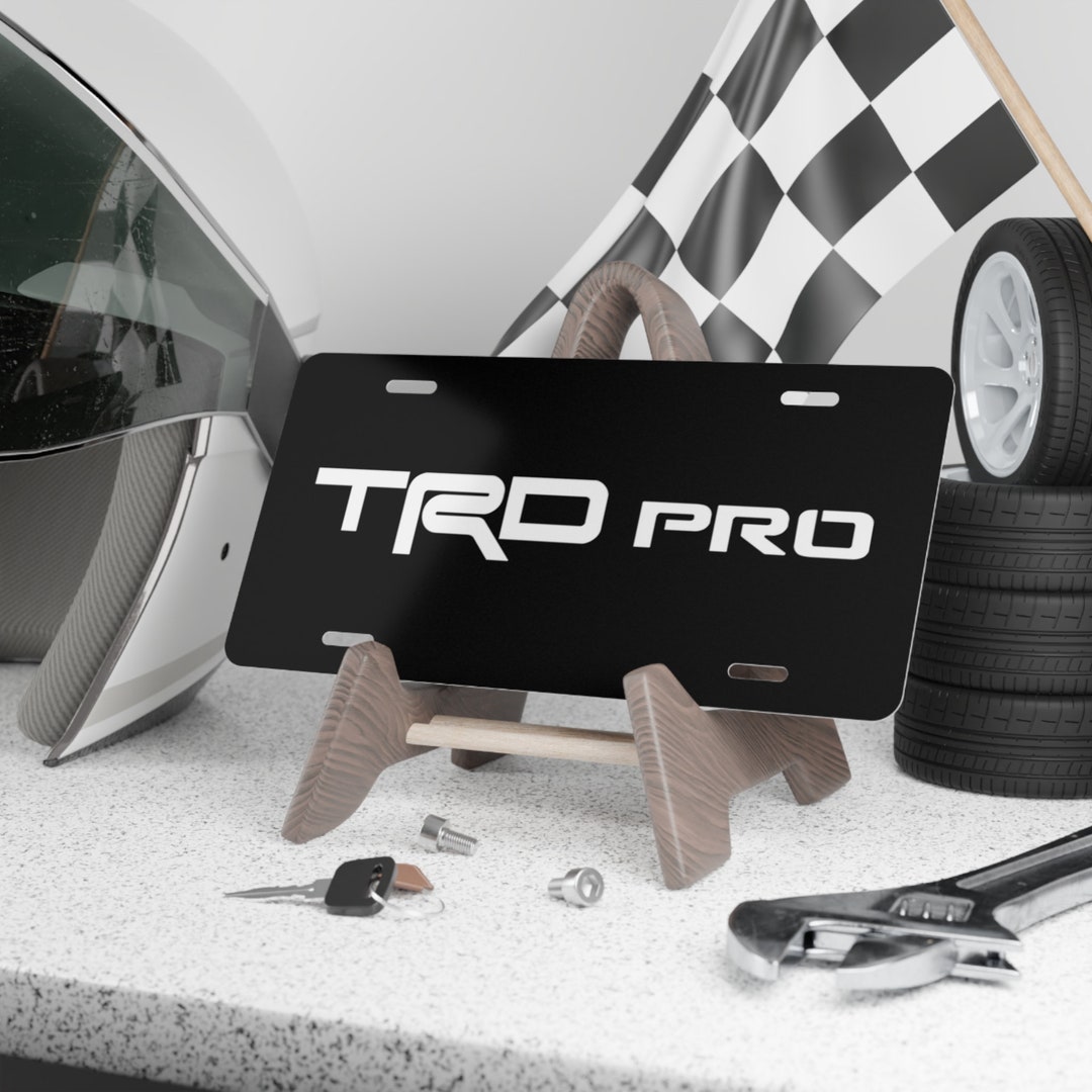 Toyota TRD PRO Aluminum Vanity License Plate White / Black - Etsy