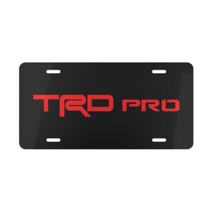 Toyota TRD PRO Aluminum License Plate Red / Black - Etsy