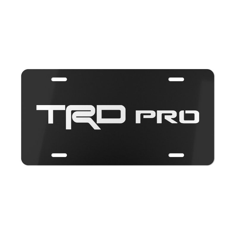 Toyota TRD PRO Aluminum Vanity License Plate White / Black - Etsy