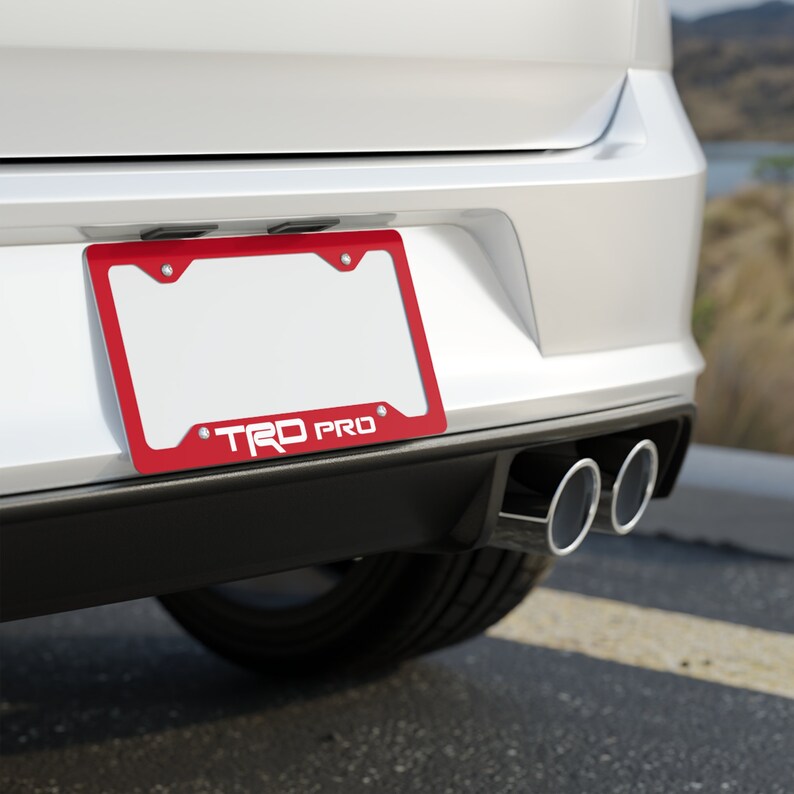 TRD PRO License Plate Frame (red With White Logo) - Etsy