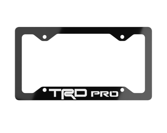 TRD Pro 3D Emblem Badge on Stainless Steel License Plate Frame W/ Bolt ...