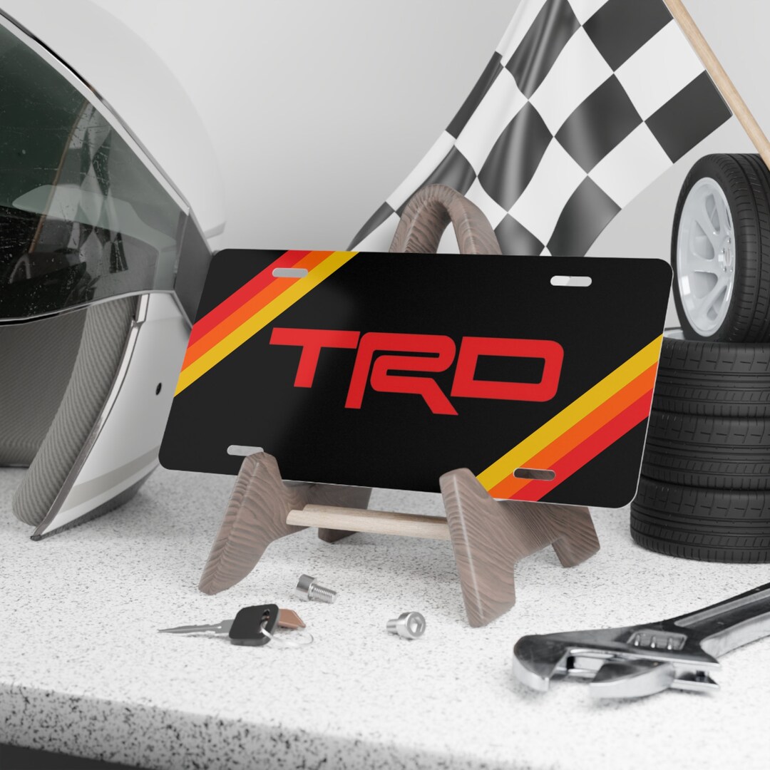 Vintage Toyota TRD License Plate Red / Black With Stripes - Etsy