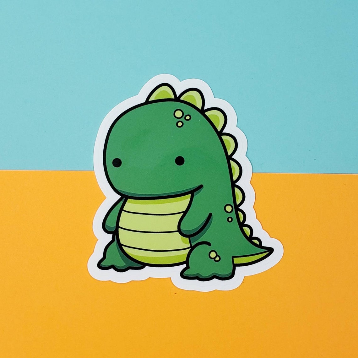 Dino Cute Sticker Waterproof Laminated Kawaii Glossy - Etsy