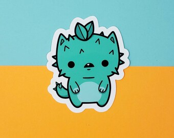 Dino Cute Sticker Waterproof Laminated Kawaii Glossy - Etsy