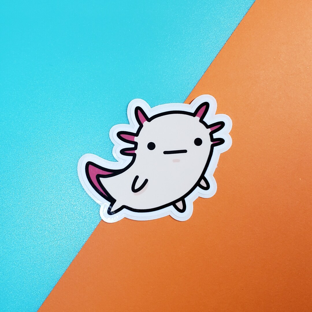 Axolotl Cute Sticker - Waterproof Laminated Kawaii Glossy Sticker/decal ...