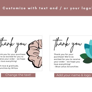 Printable Scrunchie Thank You Card Template | Handmade Small Business ...