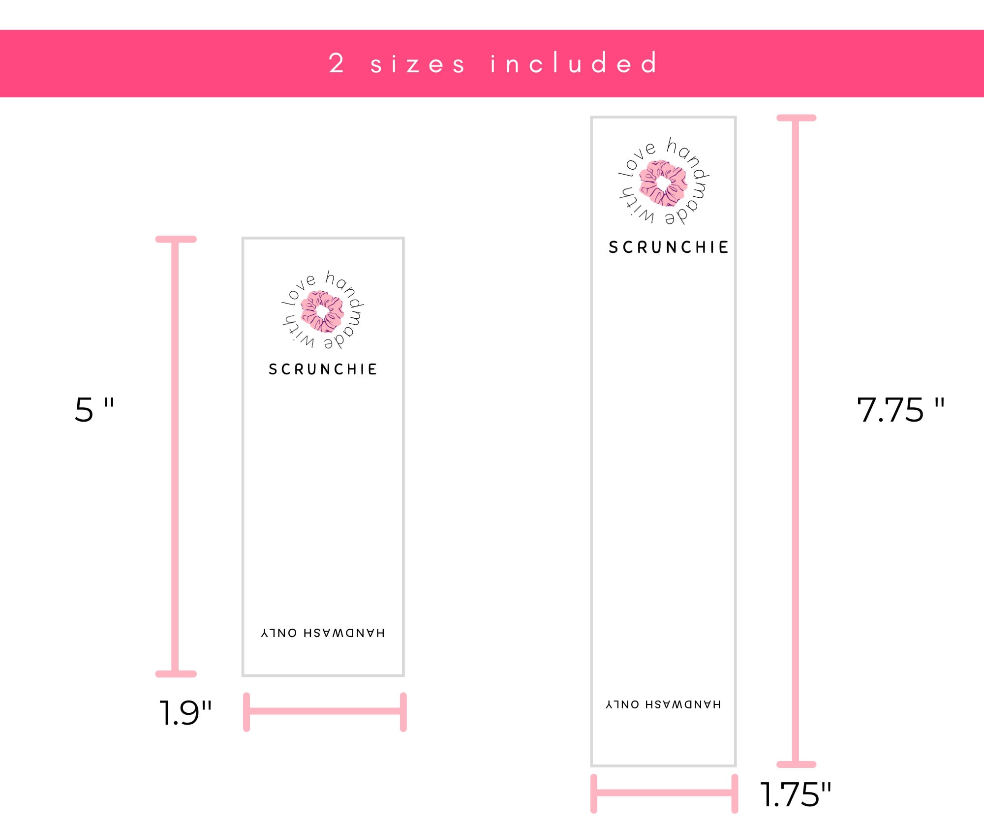 Printable Scrunchie Hang Tags Customizable Editable Canva - Etsy Canada