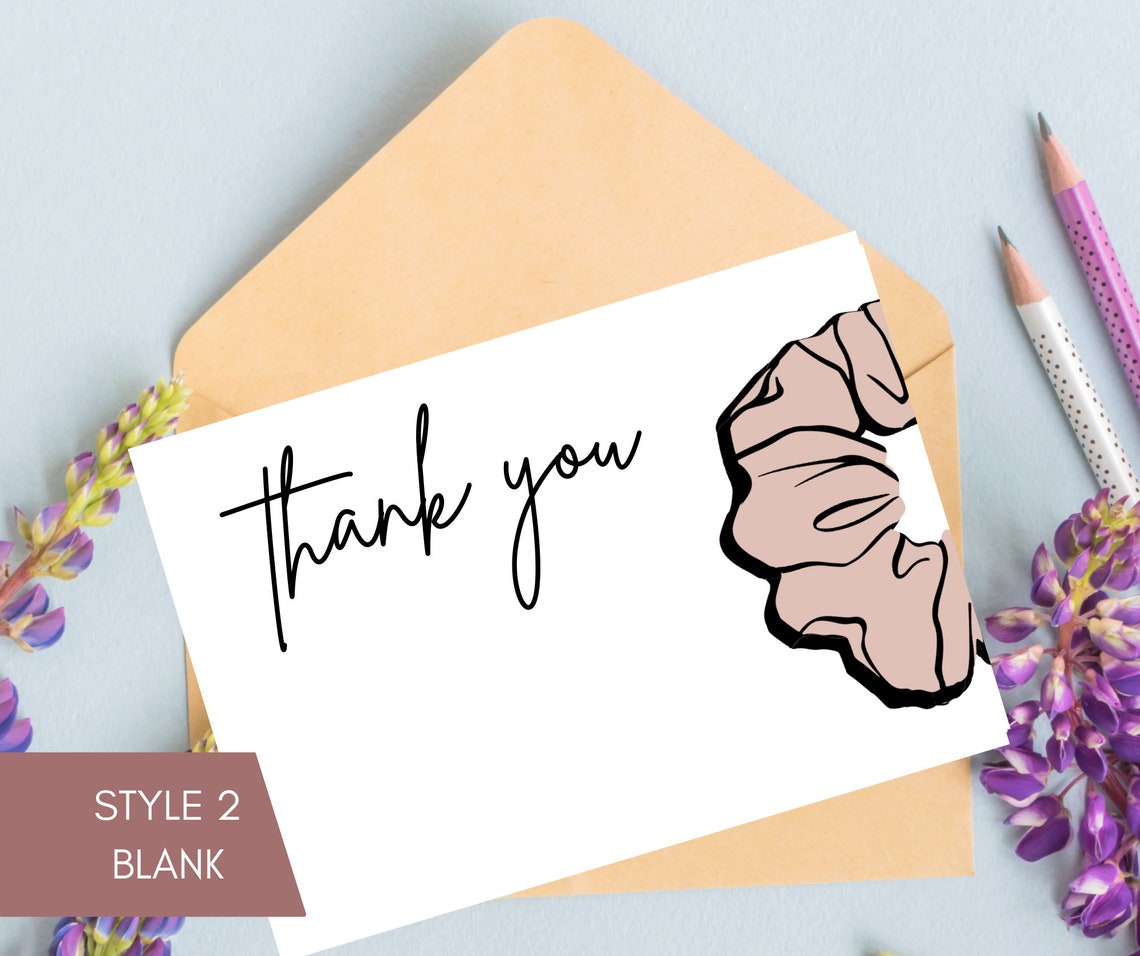 Printable Scrunchie Thank You Card Template | Handmade Small Business ...