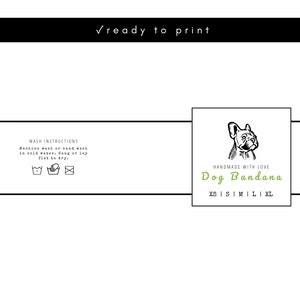 Printable Dog Bandana Wrap Labels Template | Editable Customizable ...