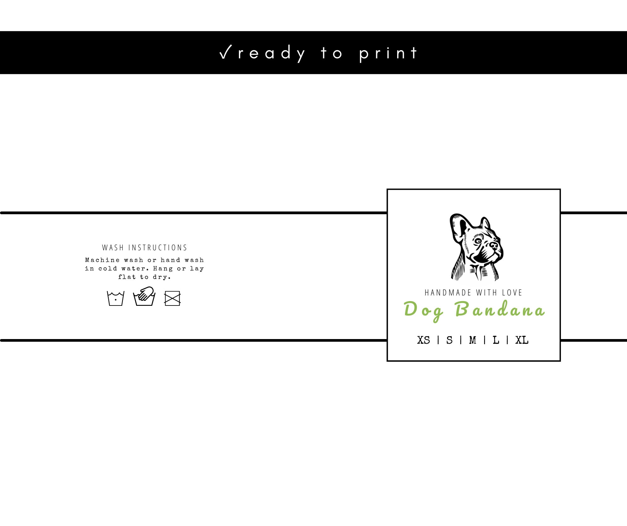 Printable Dog Bandana Wrap Labels Template | Editable Customizable ...