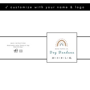 Printable Dog Bandana Wrap Labels Template | Editable Customizable ...