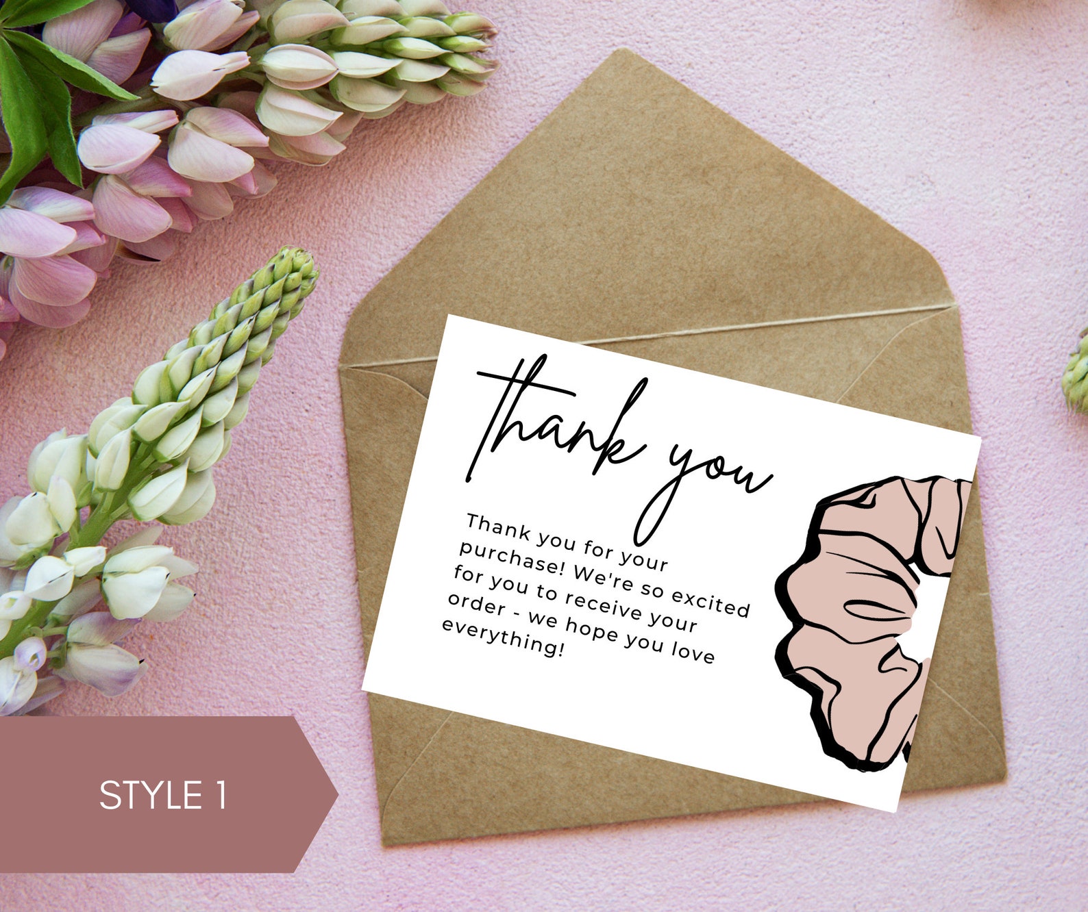 Printable Scrunchie Thank You Card Template Handmade Small - Etsy