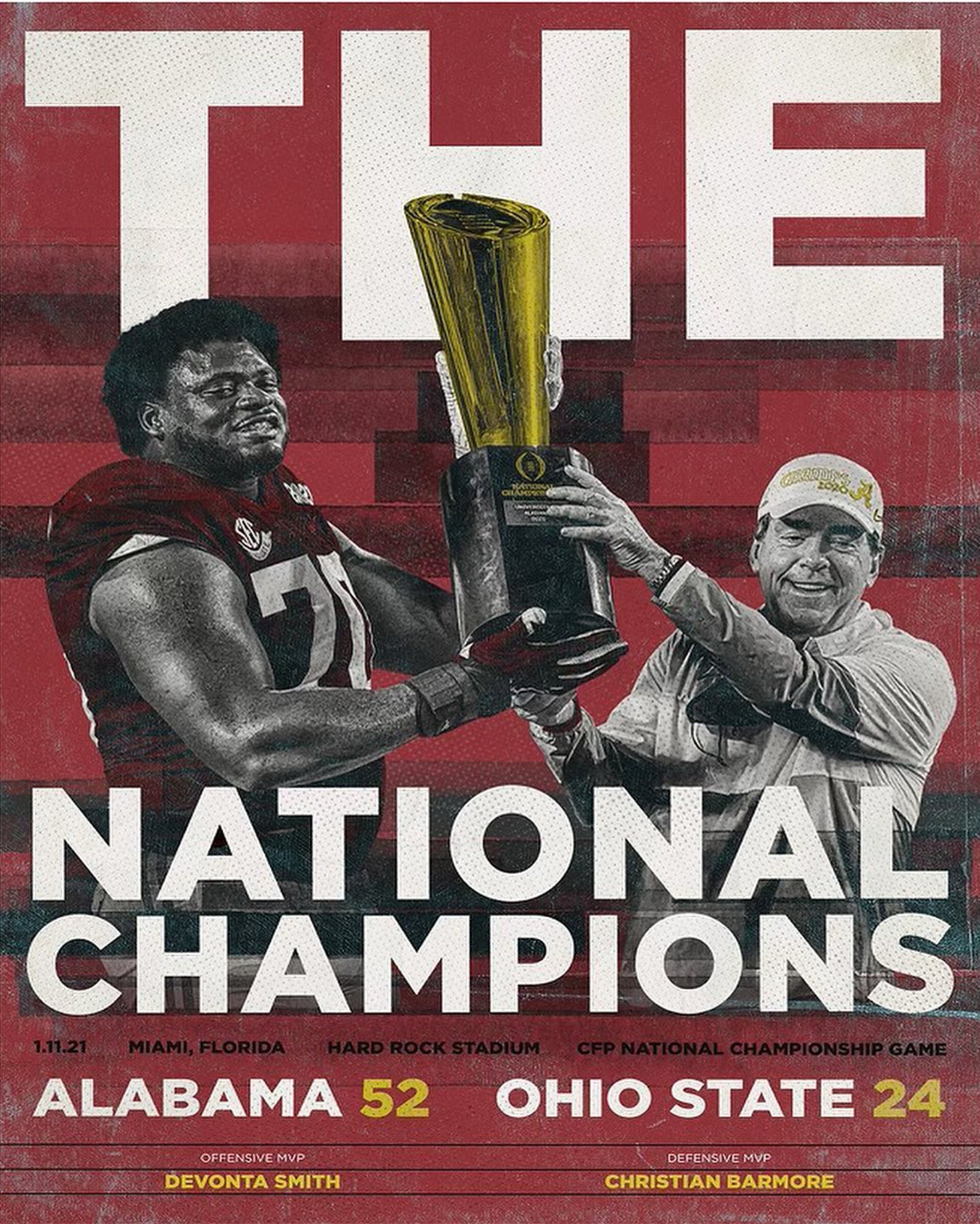 Alabama Game Win Poster Alabama National Champions 2021 | Etsy