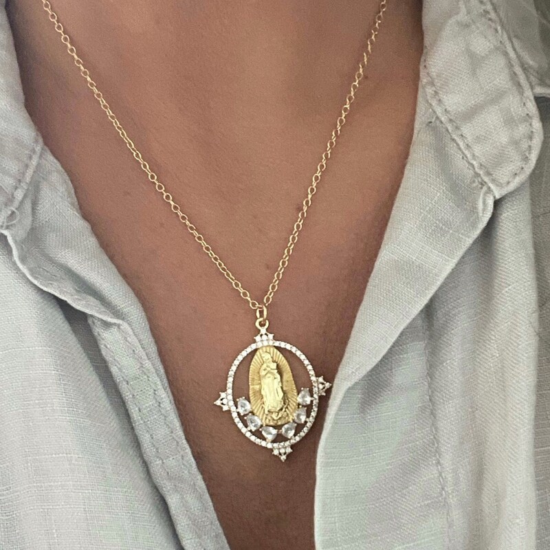 Virgin Mary Necklace - Etsy