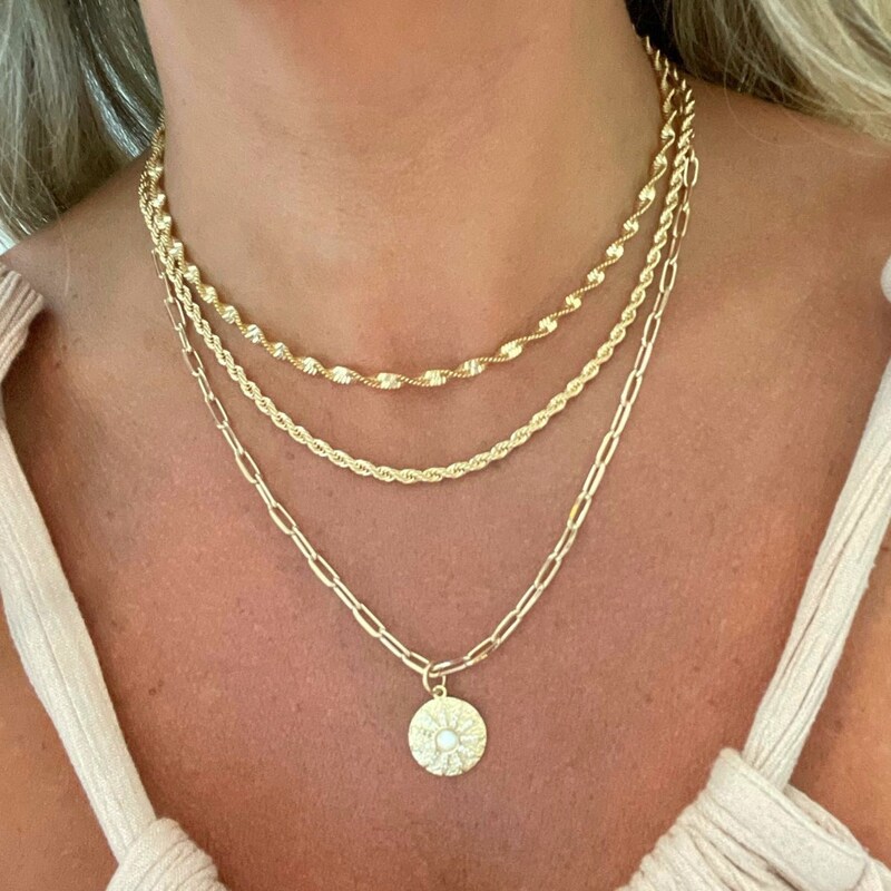 Layered Gold Coin Necklace - Etsy