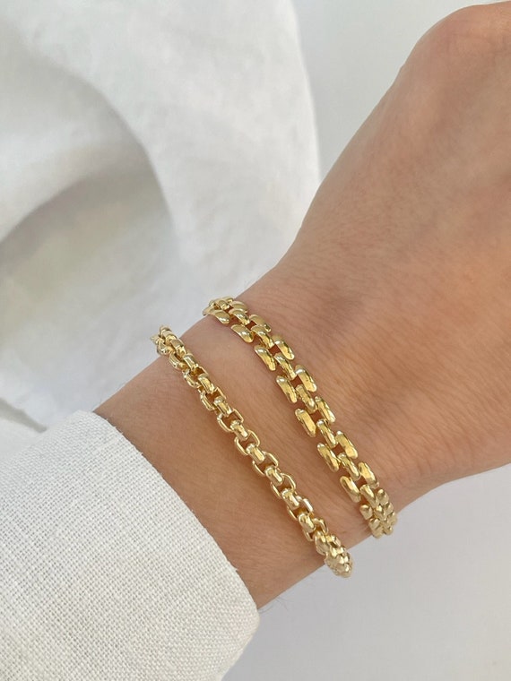 Gold Layering Bracelets 18k Gold Chain Bracelet Dainty Simple Bracelet 18k Gold Filled Bracelet Bracelets for Women Bridesmaid Gift Etsy