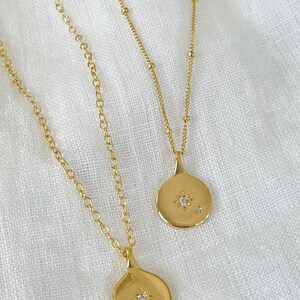 18k Gold Filled Necklace, Coin Necklace, Dainty Necklace, Medallion ...