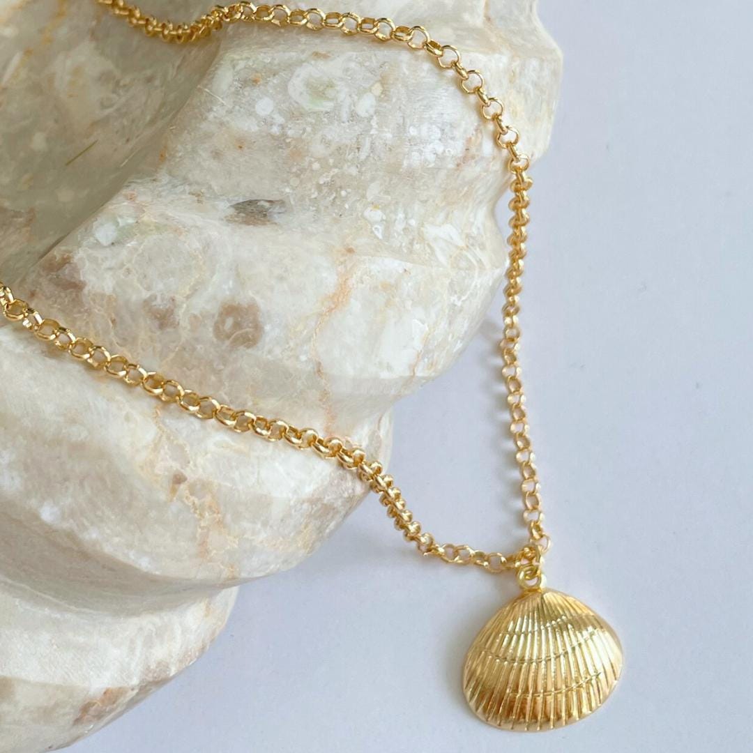 Beach Jewelry Shell Necklace for Vacation Gift for Her Gold Shell ...