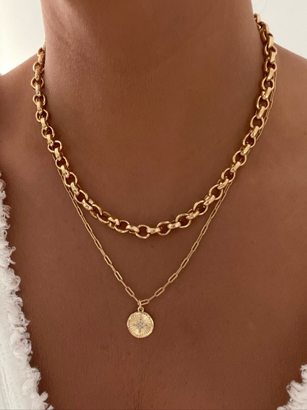 18k Gold Filled Rolo Chain, Rolo Chain Necklace, Gold Filled Necklace ...