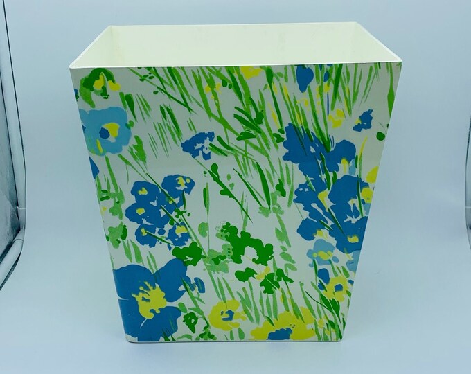 Vintage Groovy Waste Basket 1970's Flower Power Trash Can MCM Garbage ...