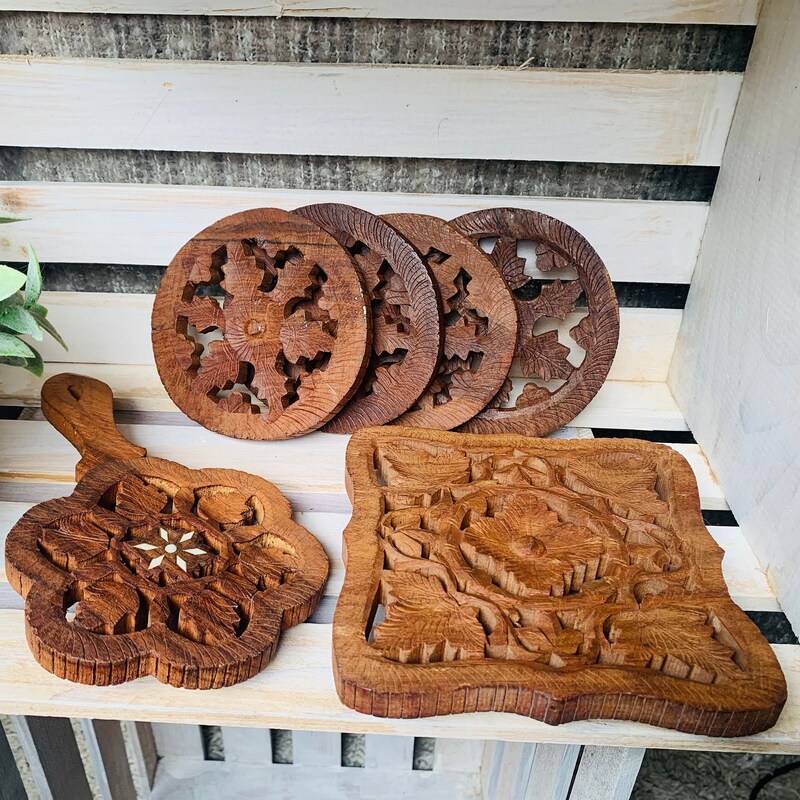 Hand Carved Coasters - Etsy
