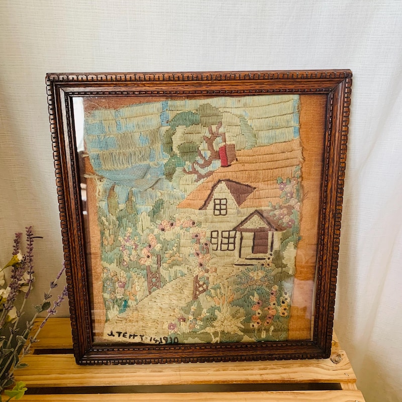 Framed Crewel Art Work - Etsy