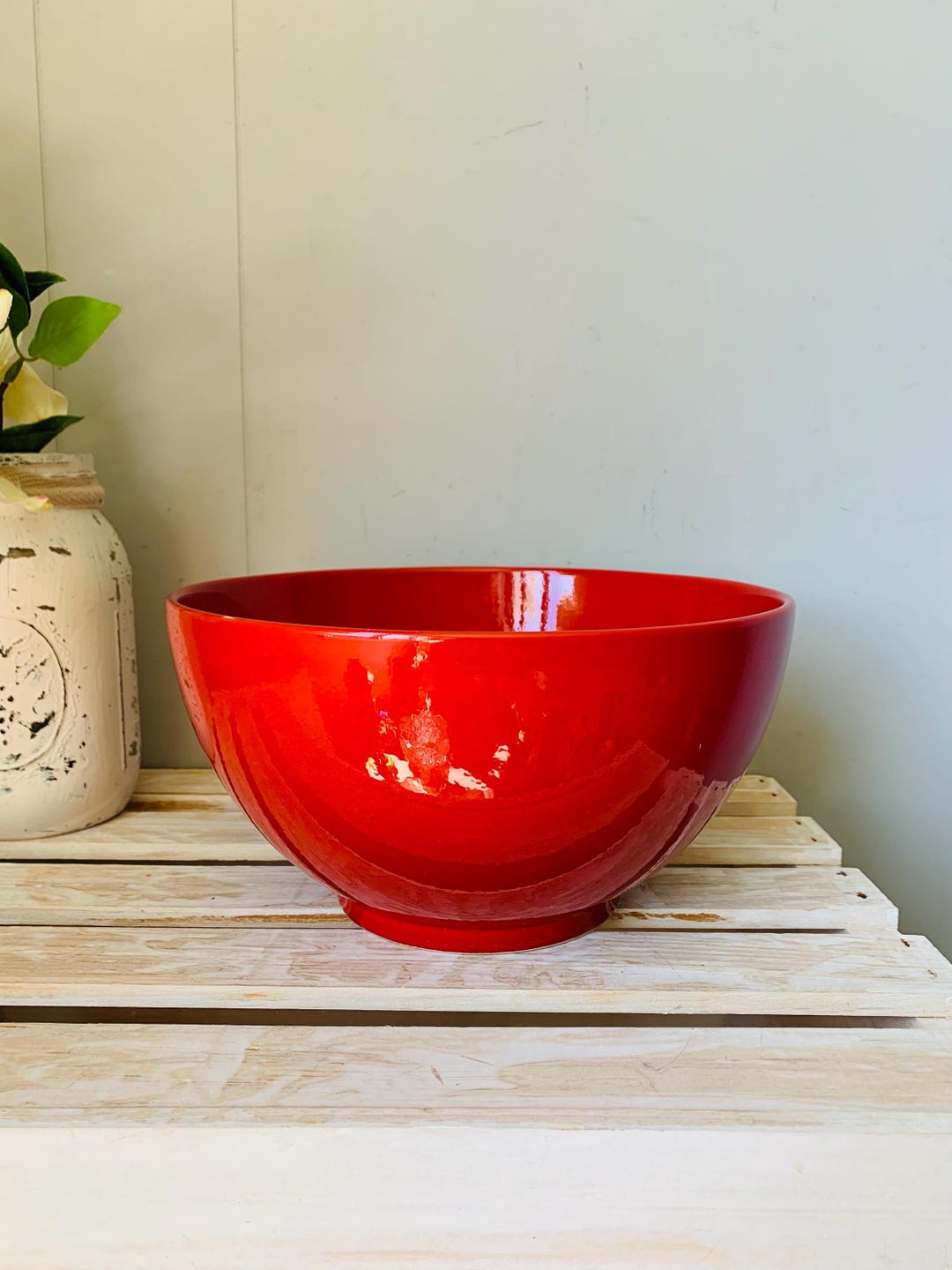 Waechtersbach Germany Large Red Cherry Fun Factory Bowl 9” Mixing ...