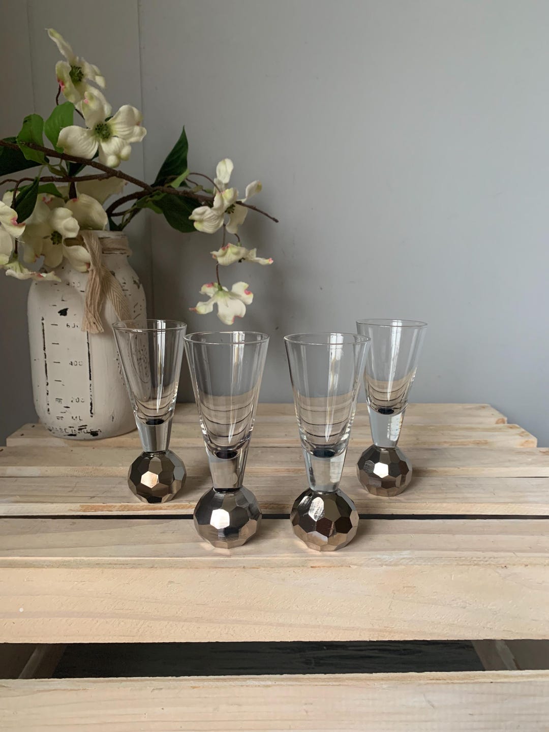 Vintage Disco Ball Shot Glasses: Collectible Barware, Set of 4 - Etsy