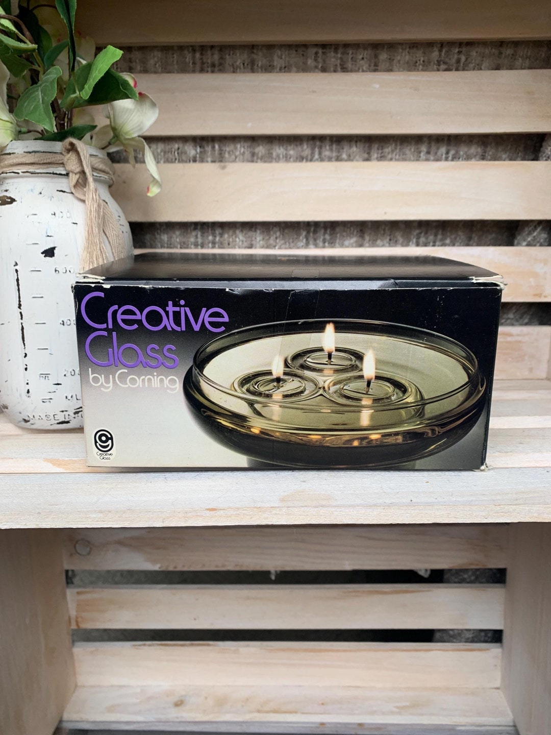 Vintage Corning Floating Candles New in Box Corning Creative Glass Glow ...