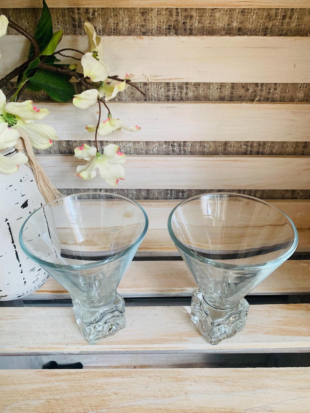 Vintage Disaronno Melting Ice Cube Base Martini Glasses Set of Two - Etsy