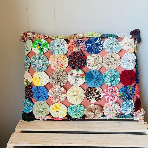 Yo Yo Pillow - Etsy