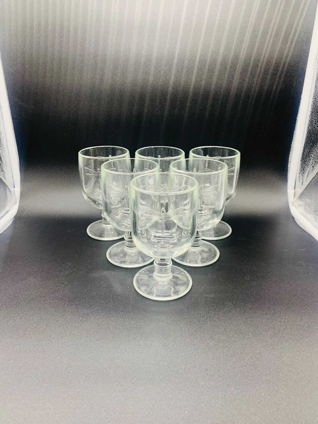 La Rochere France Dragonfly Embossed Water Wine Goblet Set of 6 Heavy ...