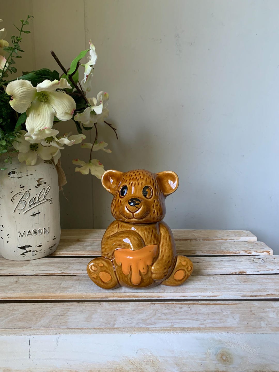 Vintage Ceramic Honey Bear Syrup Pot 5" Whimsical Kitchen Decor - Etsy