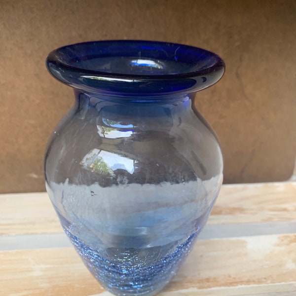 Cobalt Blue Blenko Glass Vase - Etsy