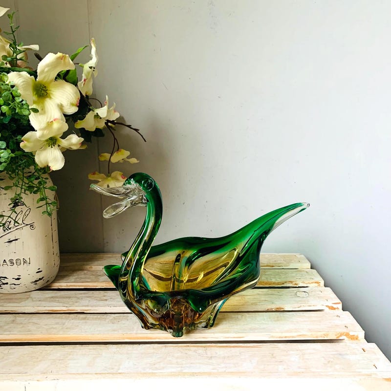 Green Murano Candy Dish - Etsy