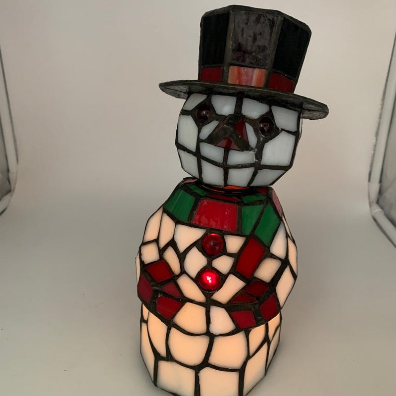 Stain Glass Snowman - Etsy