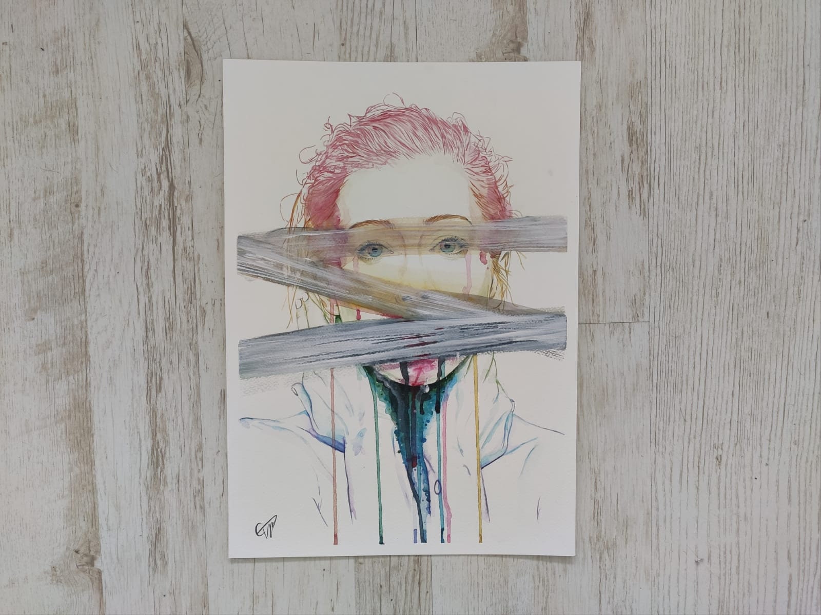 Rebelle Original Watercolor, Painting, Portrait of a Woman, Female ...