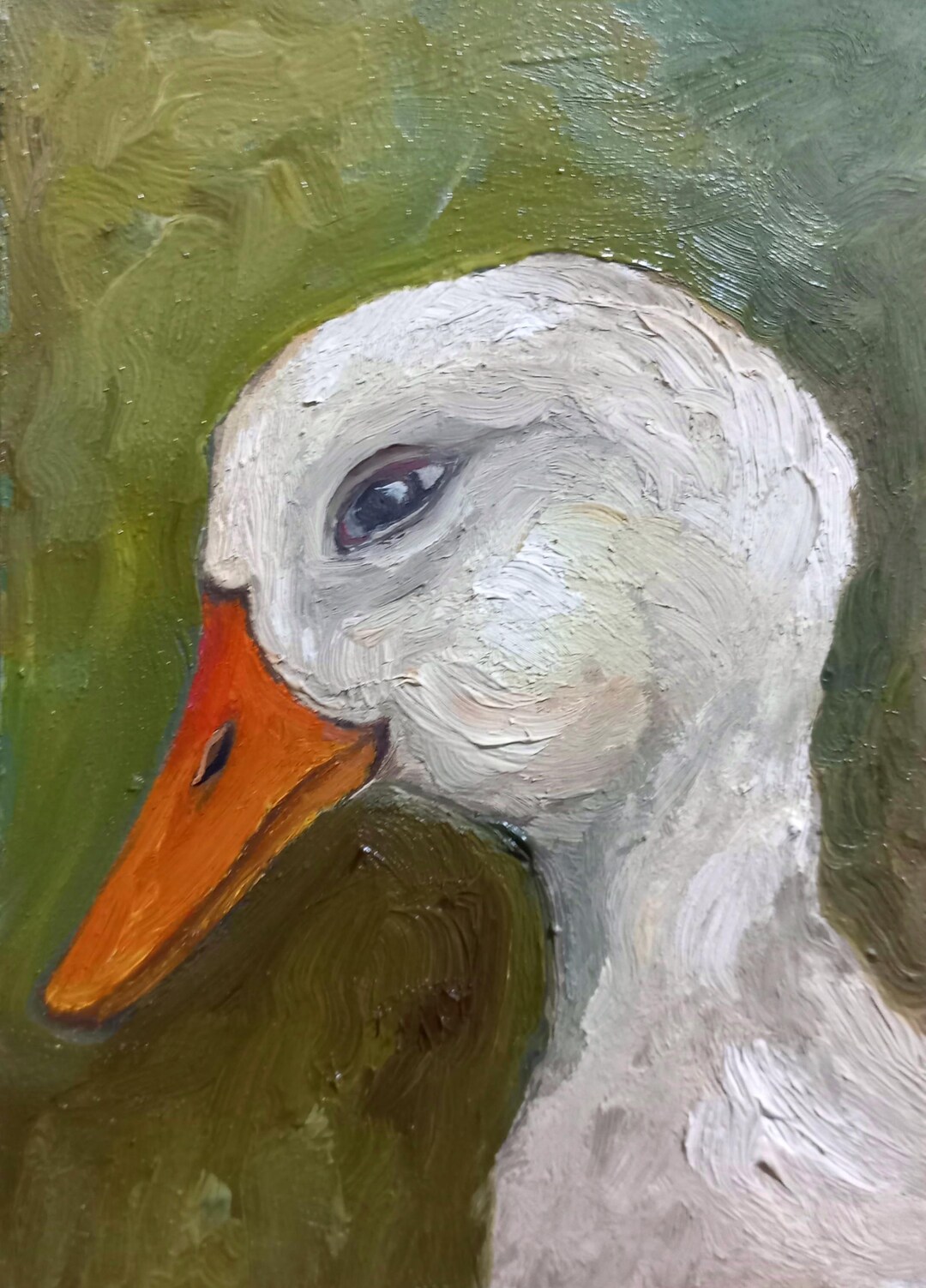 White Duck, Oil Painting, Farm Animals, Wall Art, Portrait Dack ...