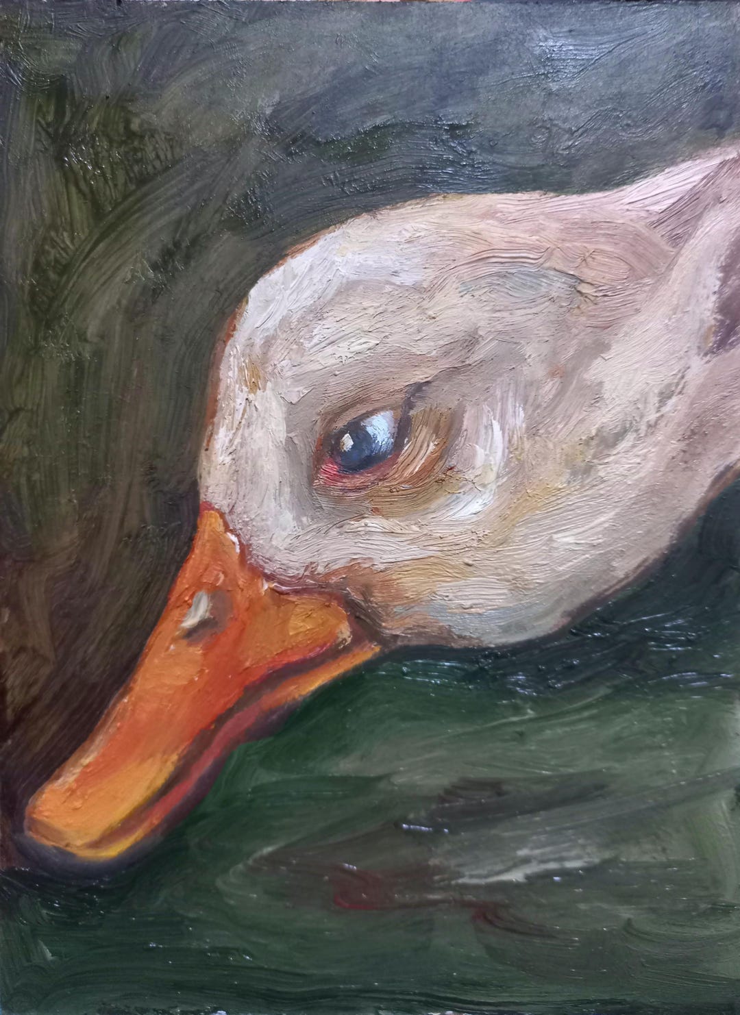 White Duck, Oil Painting, Farm Animals, Wall Art, Portrait Dack ...