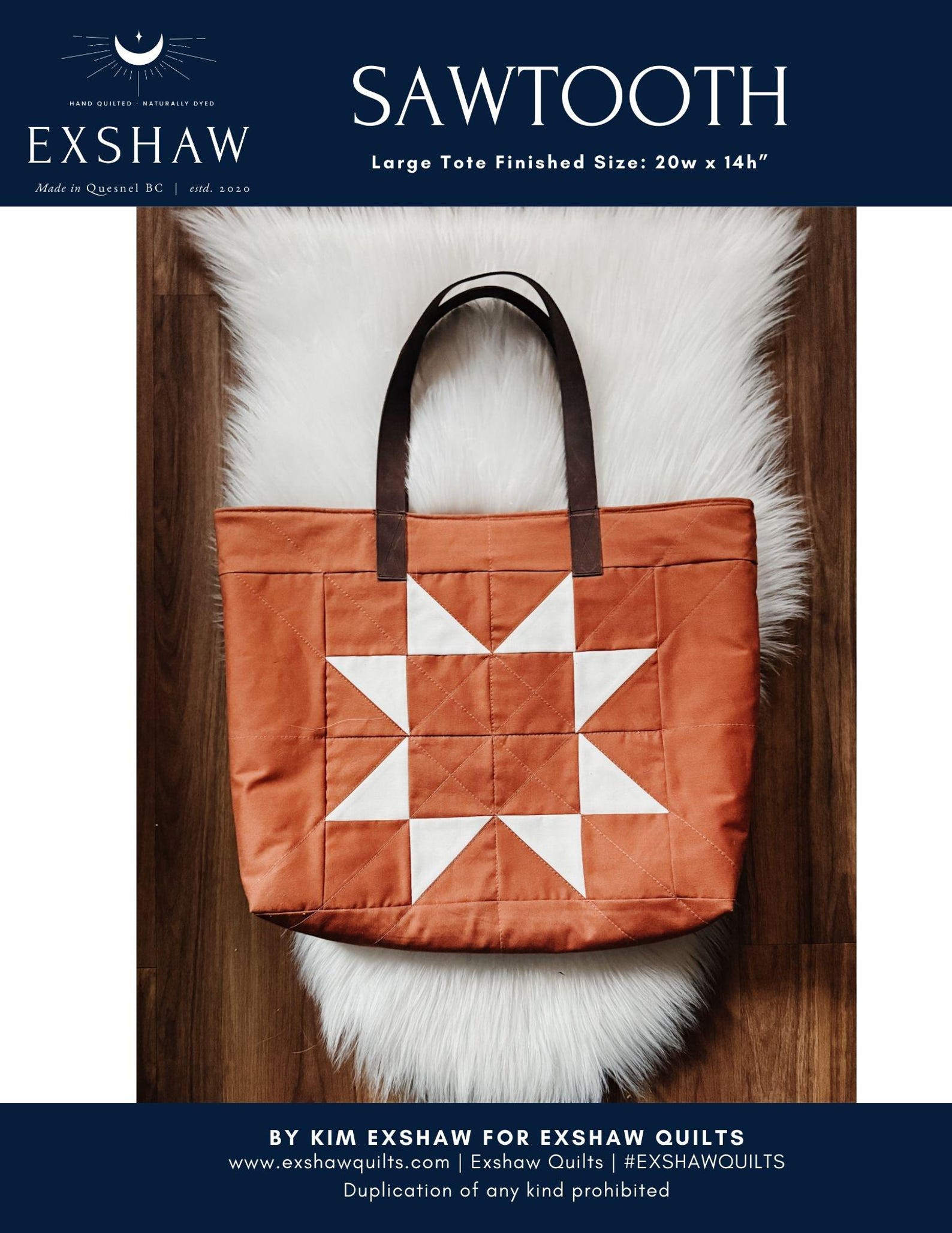 Sawtooth Large Tote Quilt Pattern PDF – Confident Beginner Quilting ...