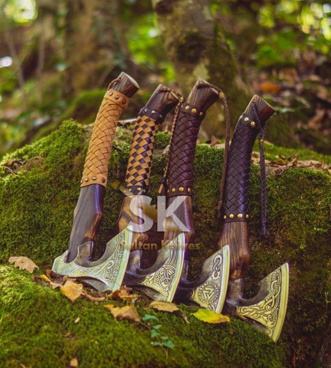 CUSTOM FORGED Medieval Viking AXE Engraved Carbon Steel - Etsy